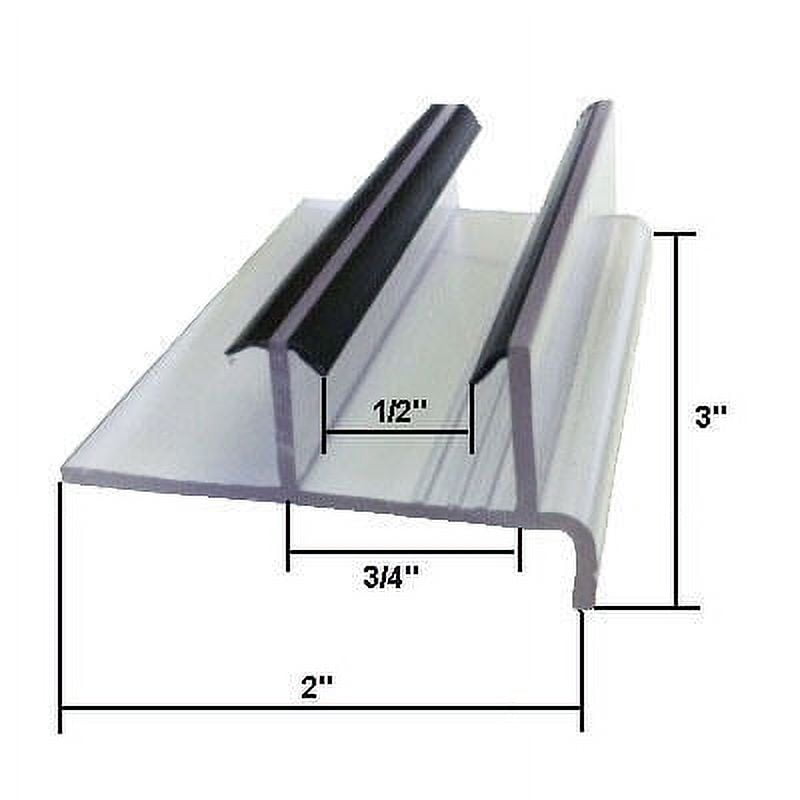 Clear Sliding Shower Door Bottom Guide 3" x 2" x 1/2" - Walmart.com