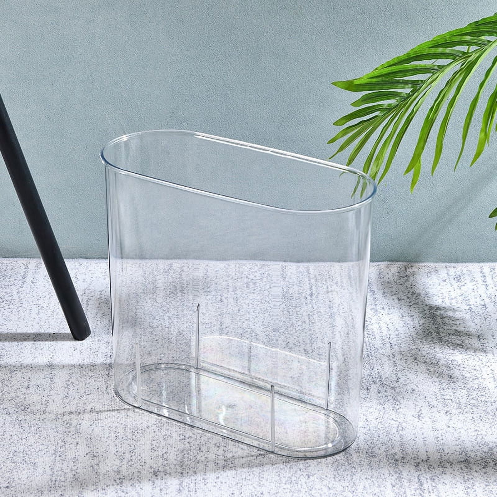 Clear Slim Trash Can Bathroom Garbage Container Bin Rubbish Bin Garbage ...