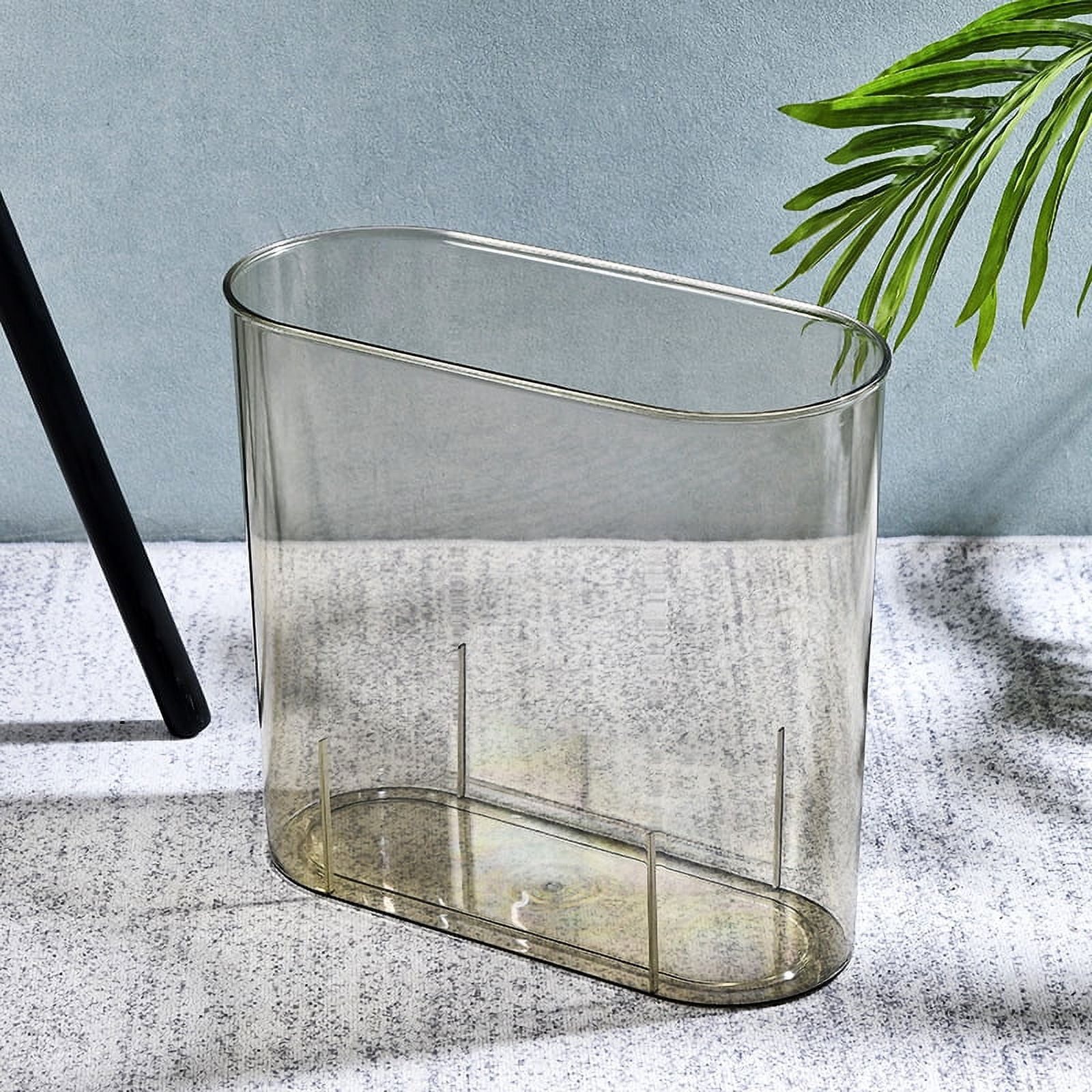Clear Slim Trash Can Bathroom Garbage Container Bin Rubbish Bin Garbage ...