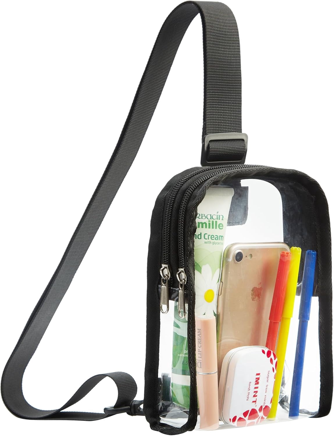 Clear Sling Bag, Stadium Approved Small PVC Crossbody Backpack ...