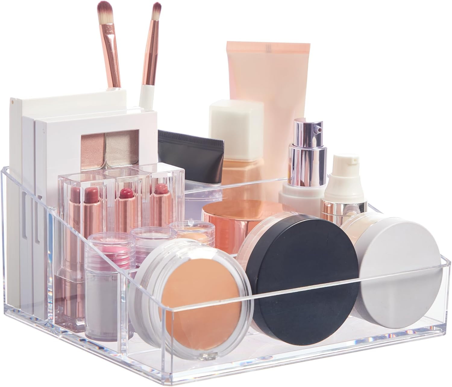 Clear Small Countertop Vanity Organizer, Compact Rectangular 4 ...