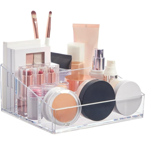 Clear Small Countertop Vanity Organizer, Compact Rectangular 4 ...