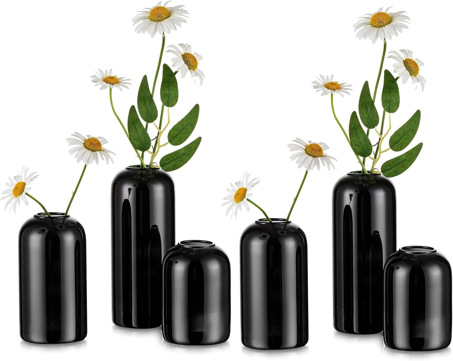 Clear Small Flower Vases - Bulk Set of 12, Handmade Modern Decorative ...