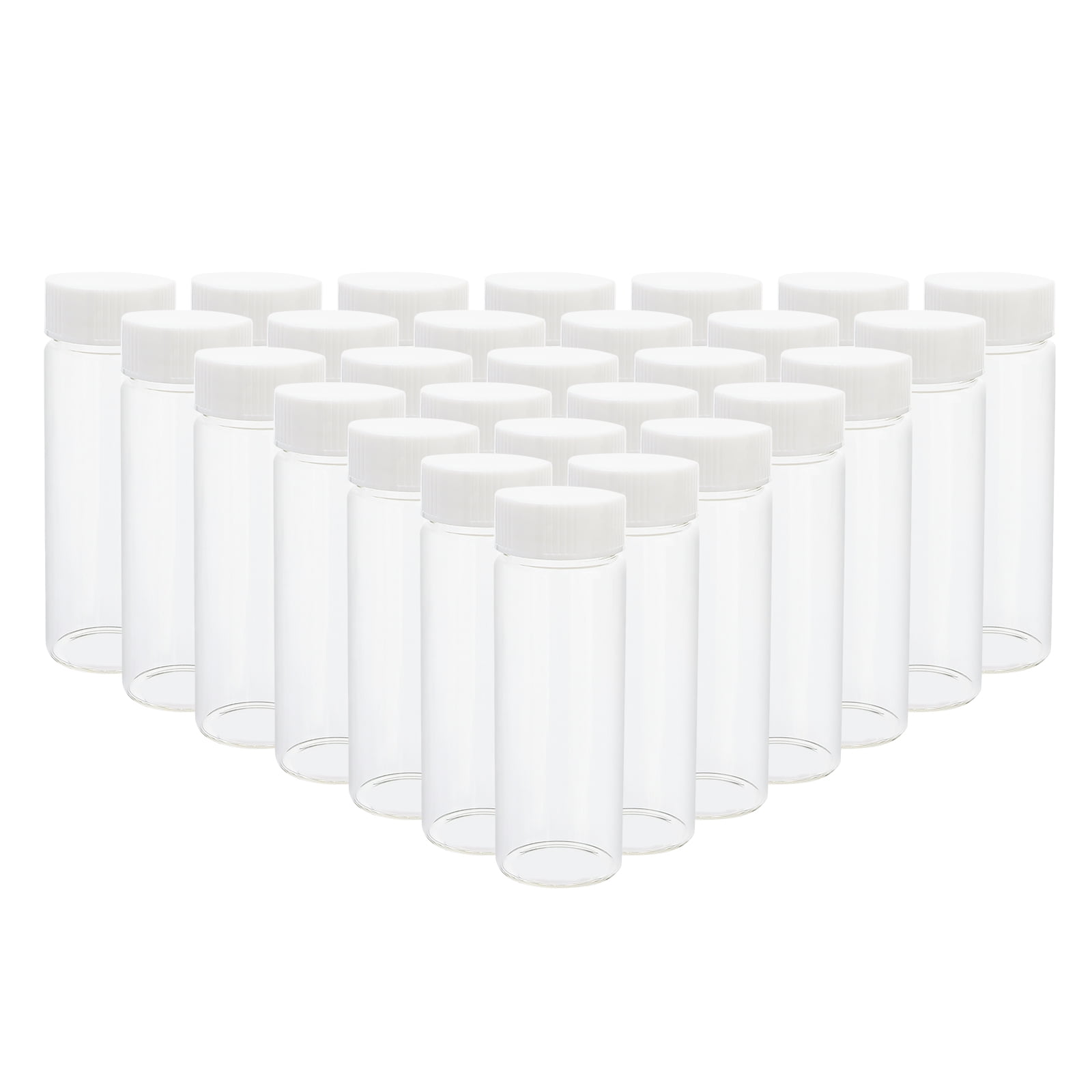 Clear Small Glass Vials with White Screwcap Liquid Sampling Sample ...