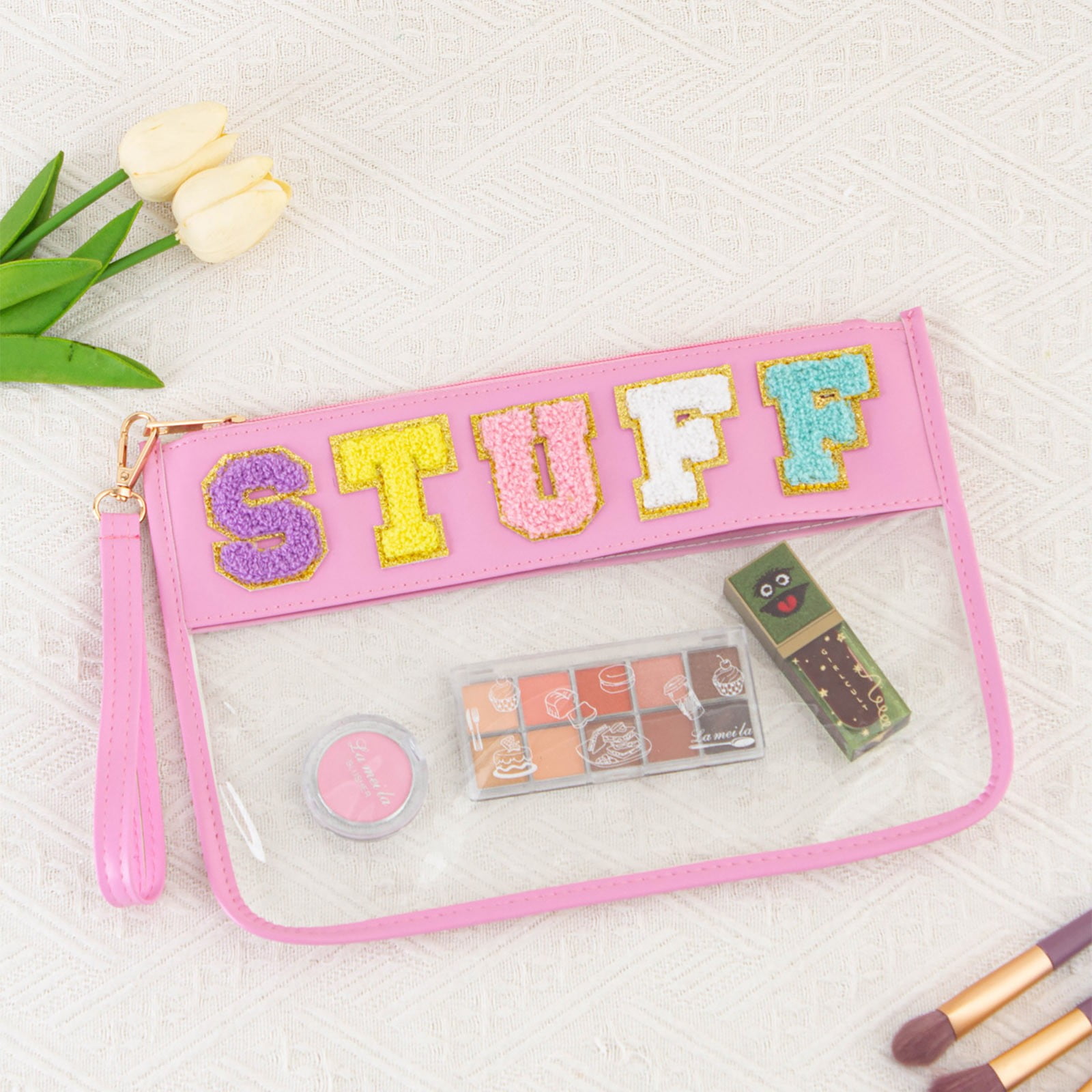 Clear Snack Bag for Travel, Letter Clear Zipper Snacks Pouch, Plastic ...