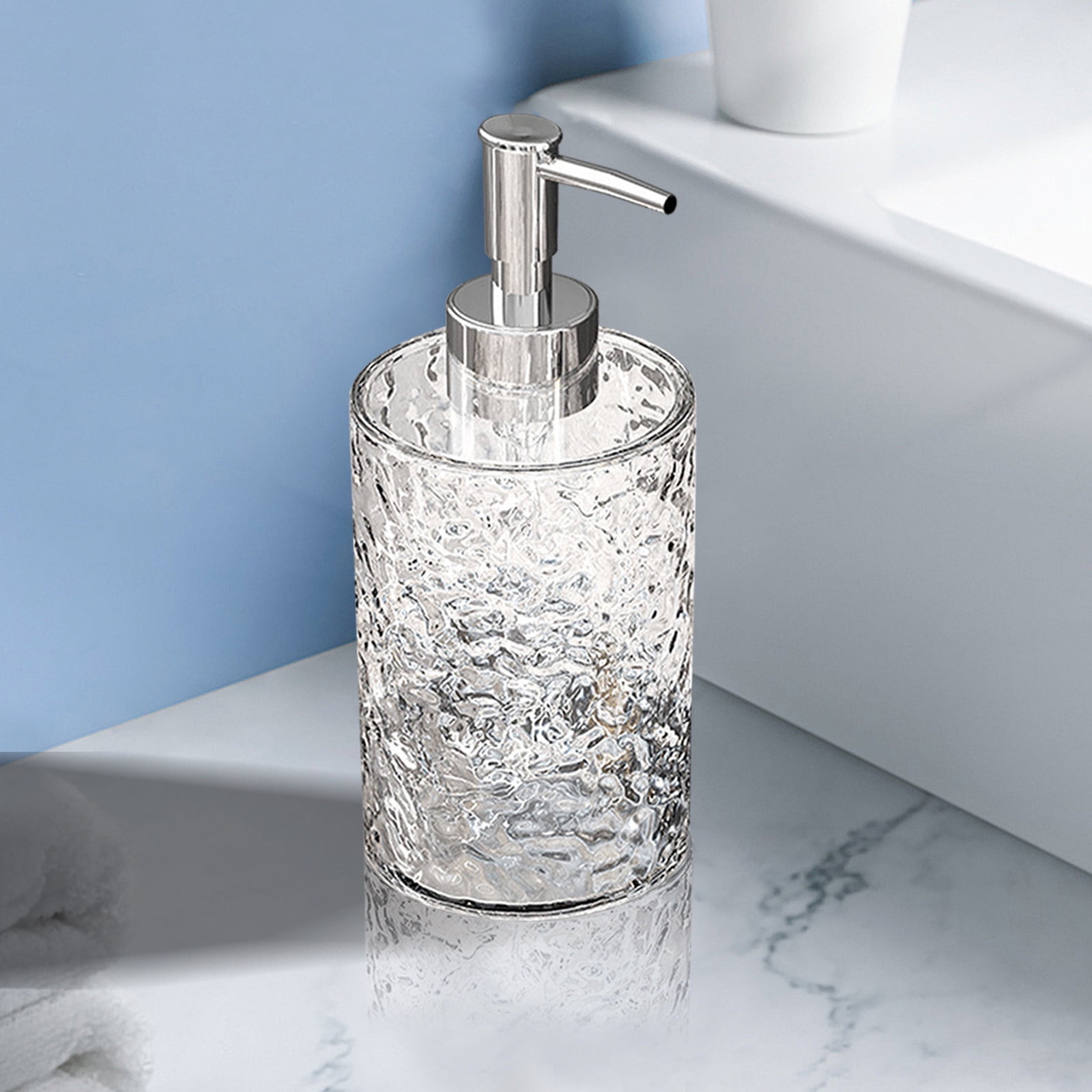 Clear Soap Dispenser with Rust Proof Plastic Pump, Refillable Liquid ...