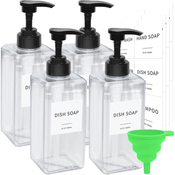 Clear Soap Dispenser with Waterproof Labels, Thickened Plastic Hand ...