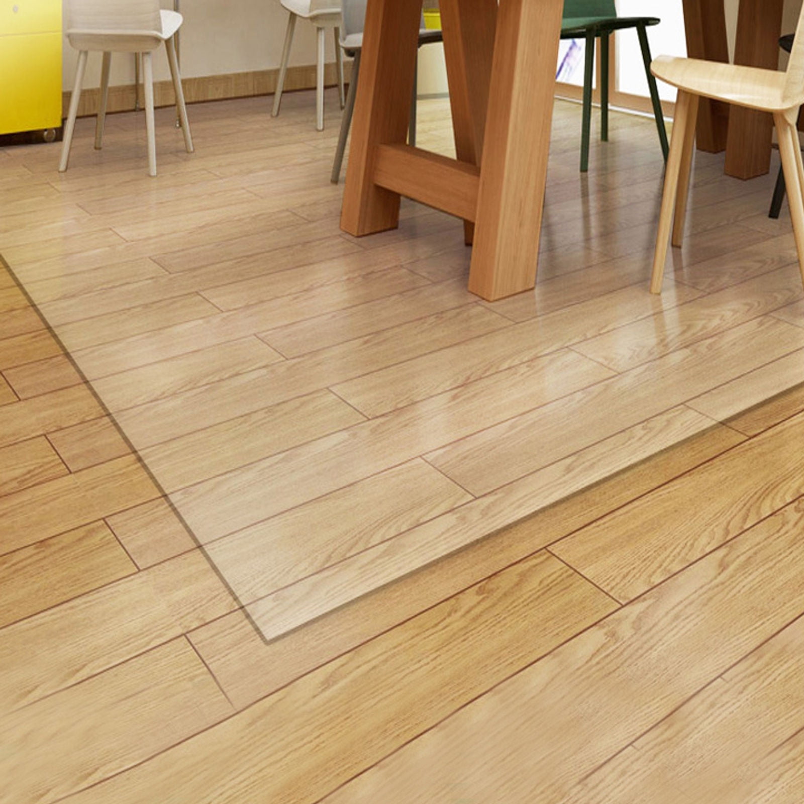 Clear Soft Glass Chair Mat Office Home Floor Rug Non-Slip PVC Floor ...