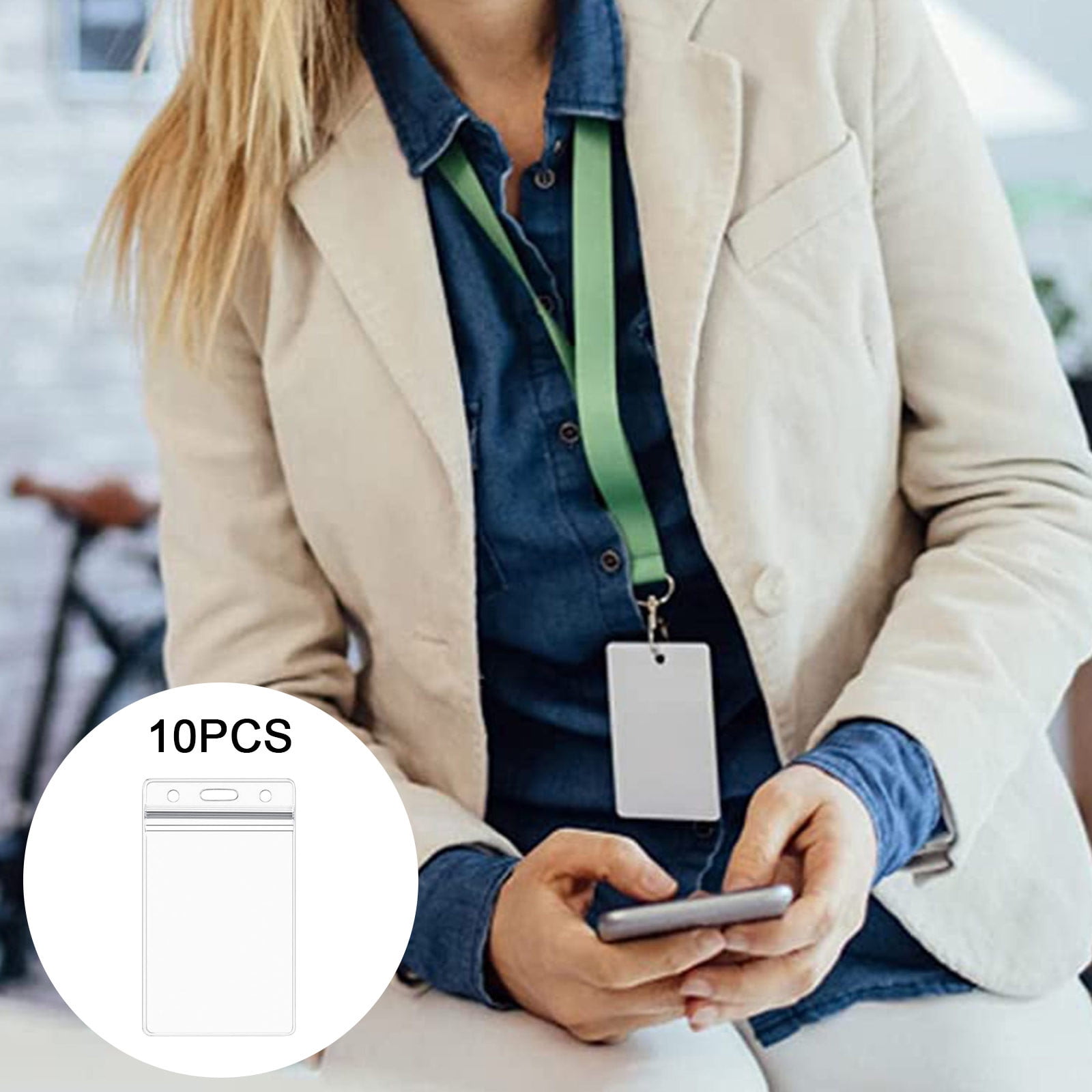 Clear Soft Sleeve With Type Resealable Zip Vertical ID Badge Holders ...