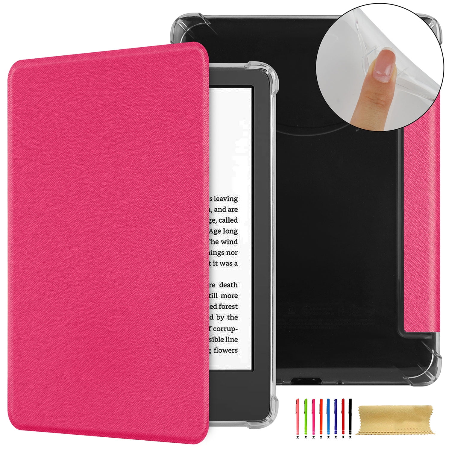 Clear Soft TPU Back Protective PU Leather Magnetic Adsorption Cover ...
