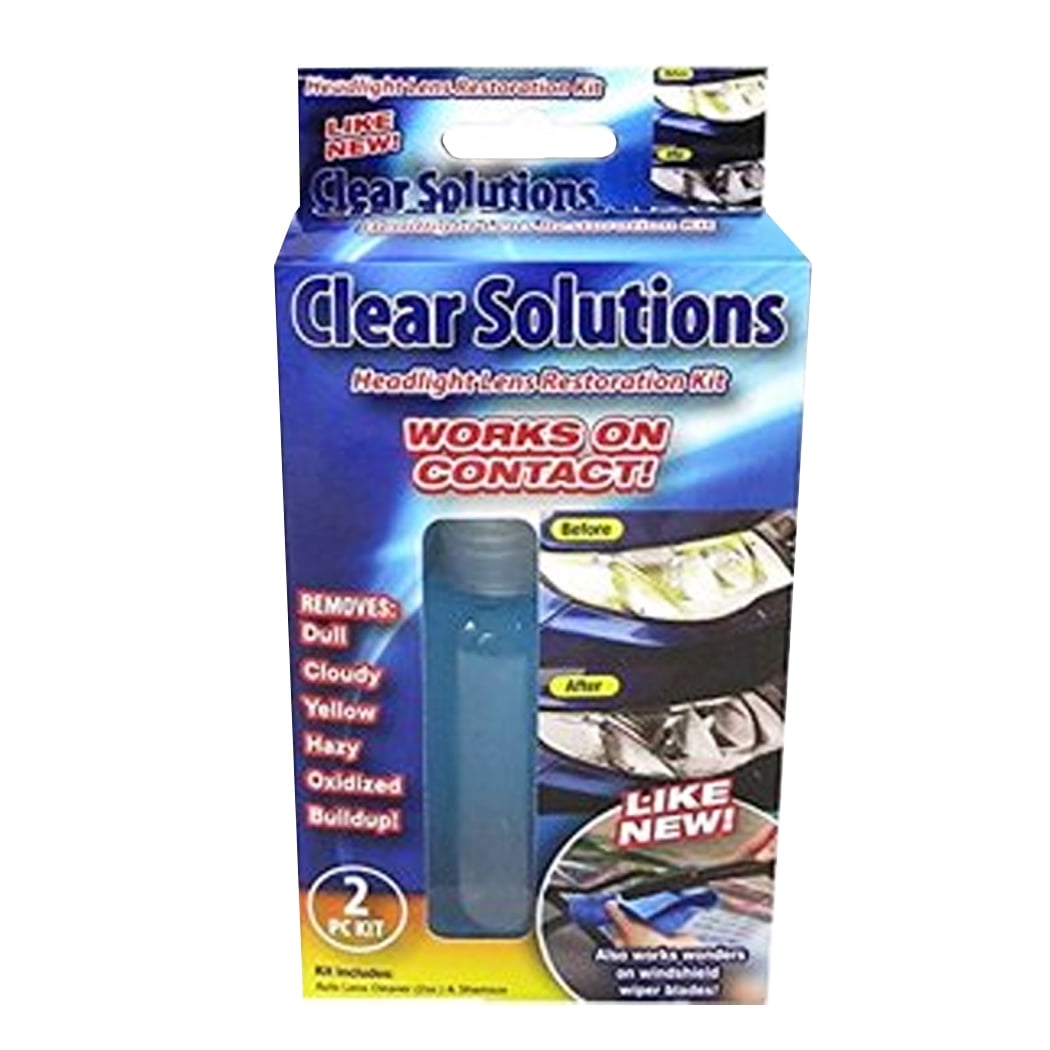Clear Solutions - Headlight Lens Windshield Restoration Kit Clears Hazy ...