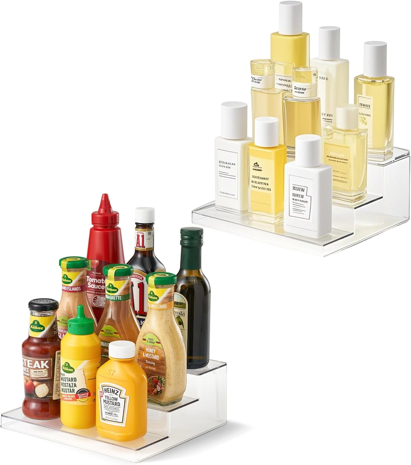 Clear Spice Rack, 3 Tiered Shelf Spice Organizer for Cabinet, Spice ...