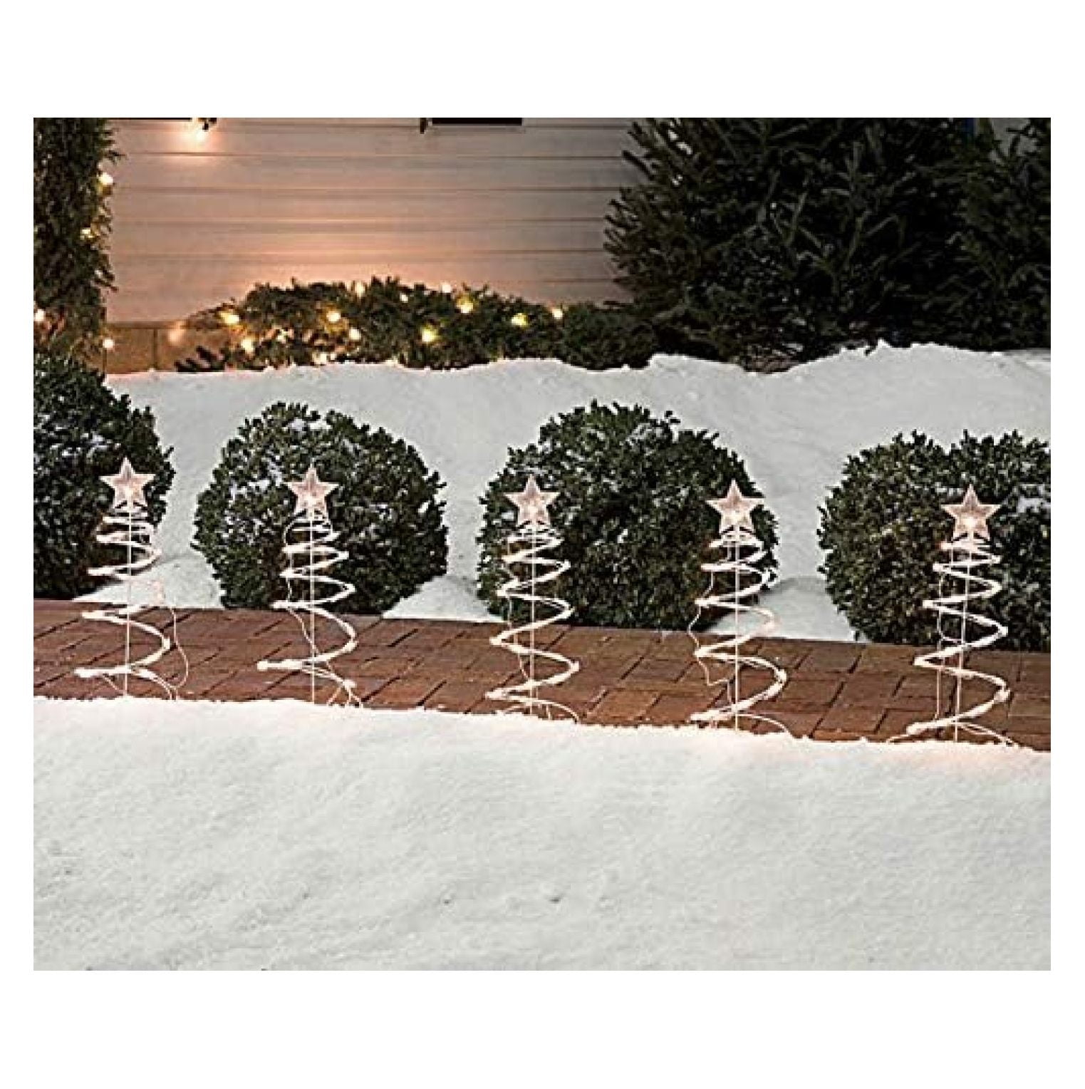 Clear Spiral Christmas Tree Pathway Markers - Five Trees Included ...