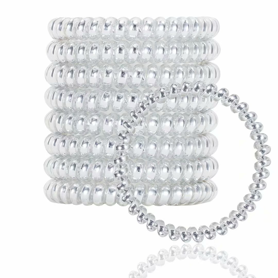 Clear Spiral Hair Ties for Thick Hair - 10 Clear Large Hair Ties for ...