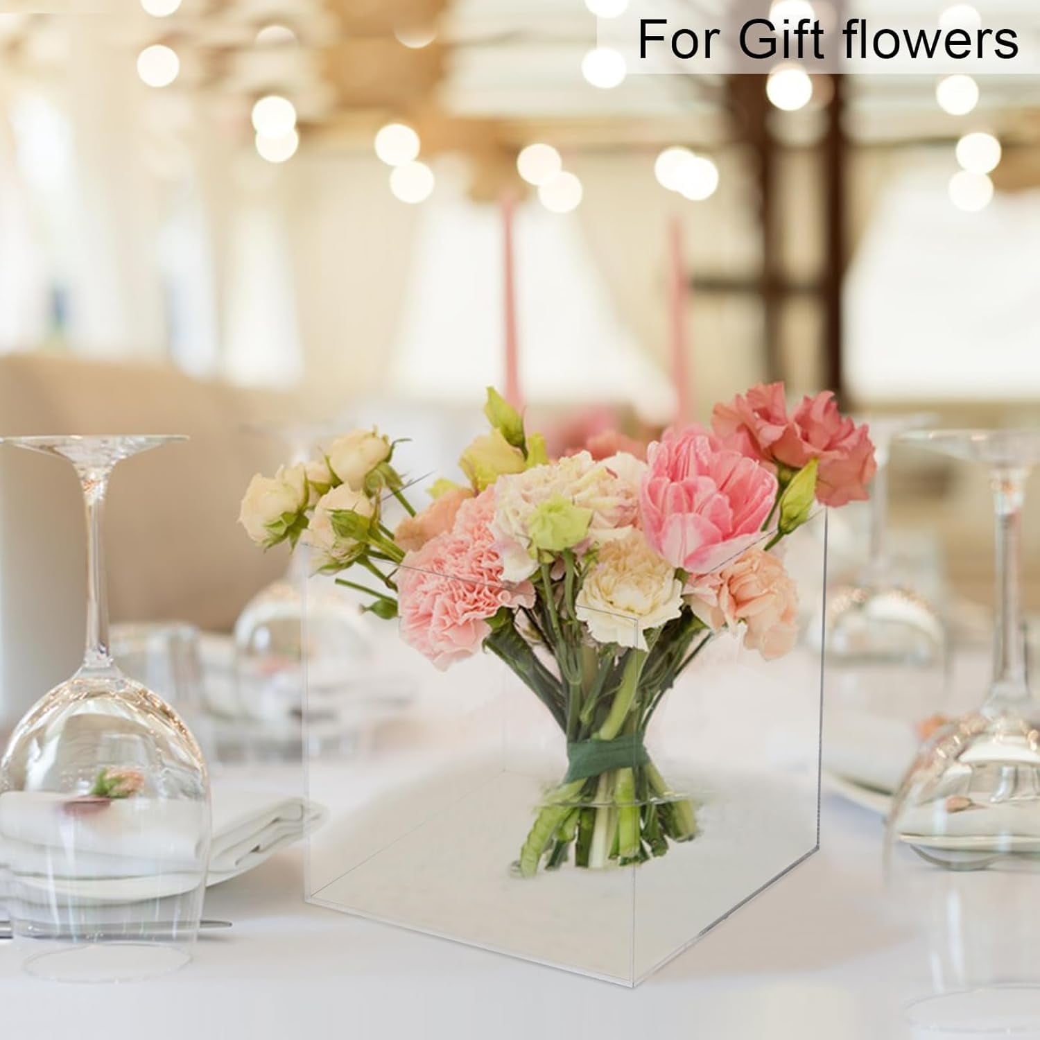 Clear Square Acrylic Boxes, Acrylic Cube Containers with Lid, Plastic ...