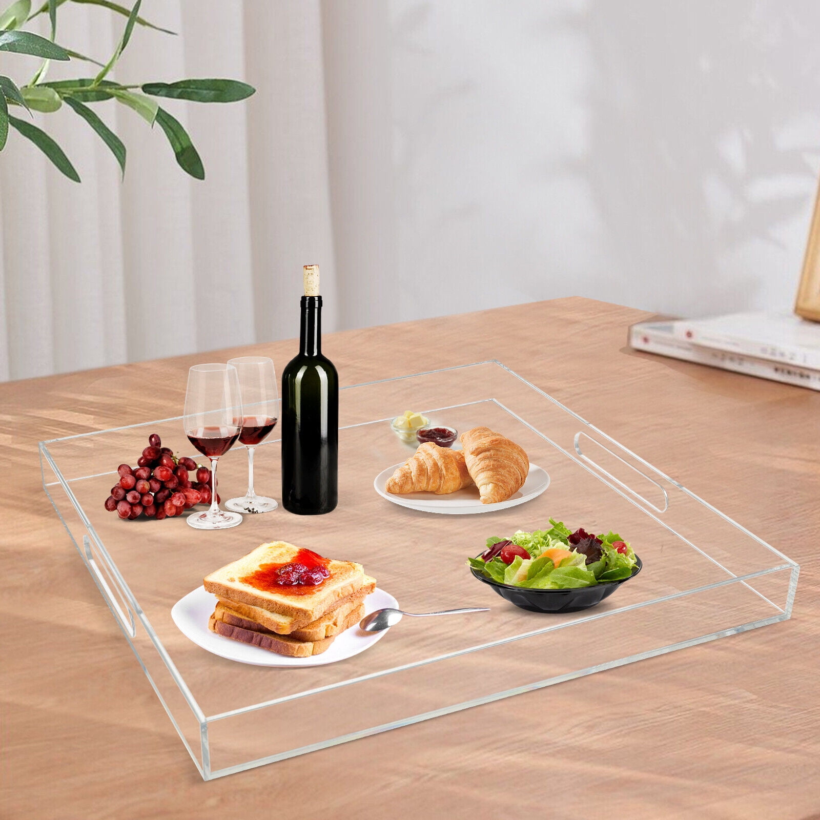 Stylish Acrylic Serving Tray - Versatile for Food, Drinks, and ...