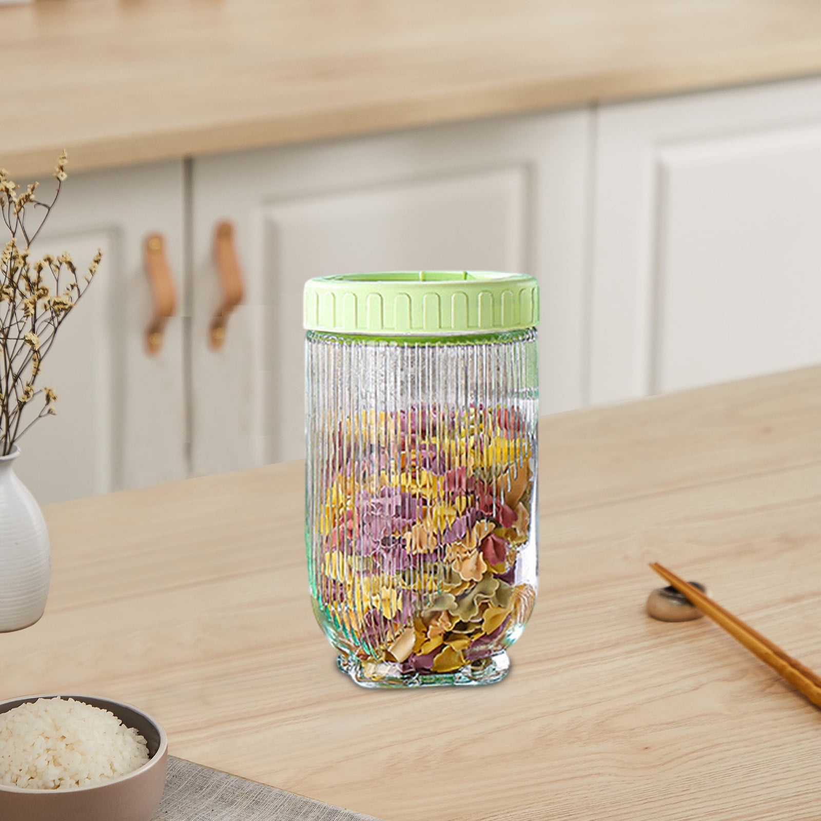 Clear Stackable Glass Storage Jar With Lid Airtight Food Container ...