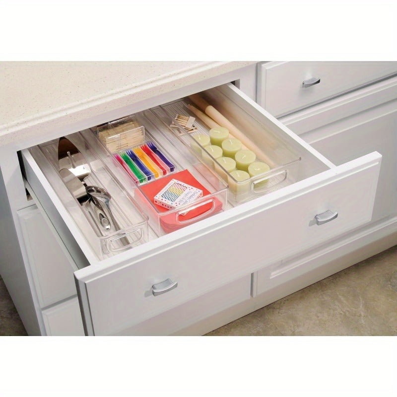 Clear Stackable Kitchen Organizer Bin with Integrated Handles - Space ...