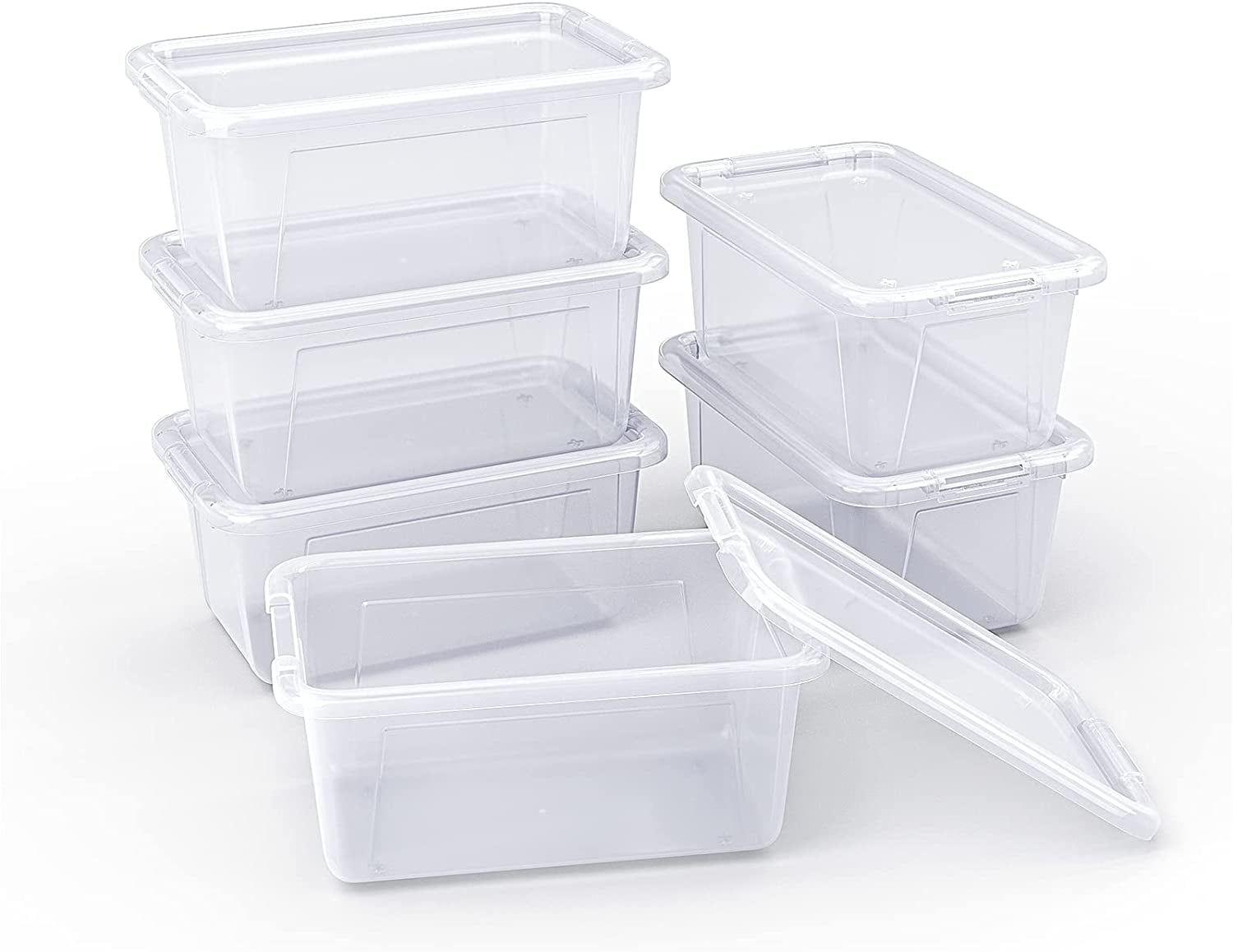 Clear Stackable Plastic Storage Bins with Lids,Stackable Containers,Toy ...