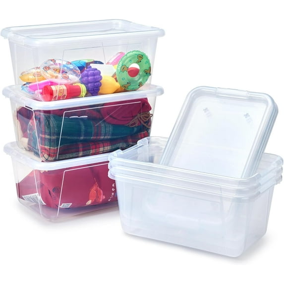 Clear Stackable Plastic Storage Bins with Lids,Stackable Containers,Toy ...