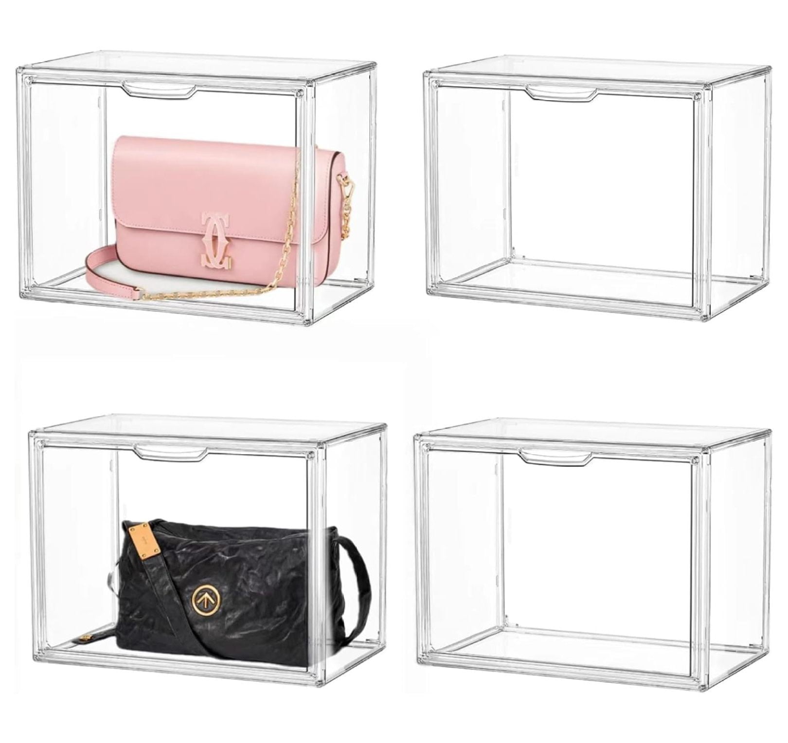 Clear Stackable Plastic Storage Bins with Magnetic Attraction Lid ...