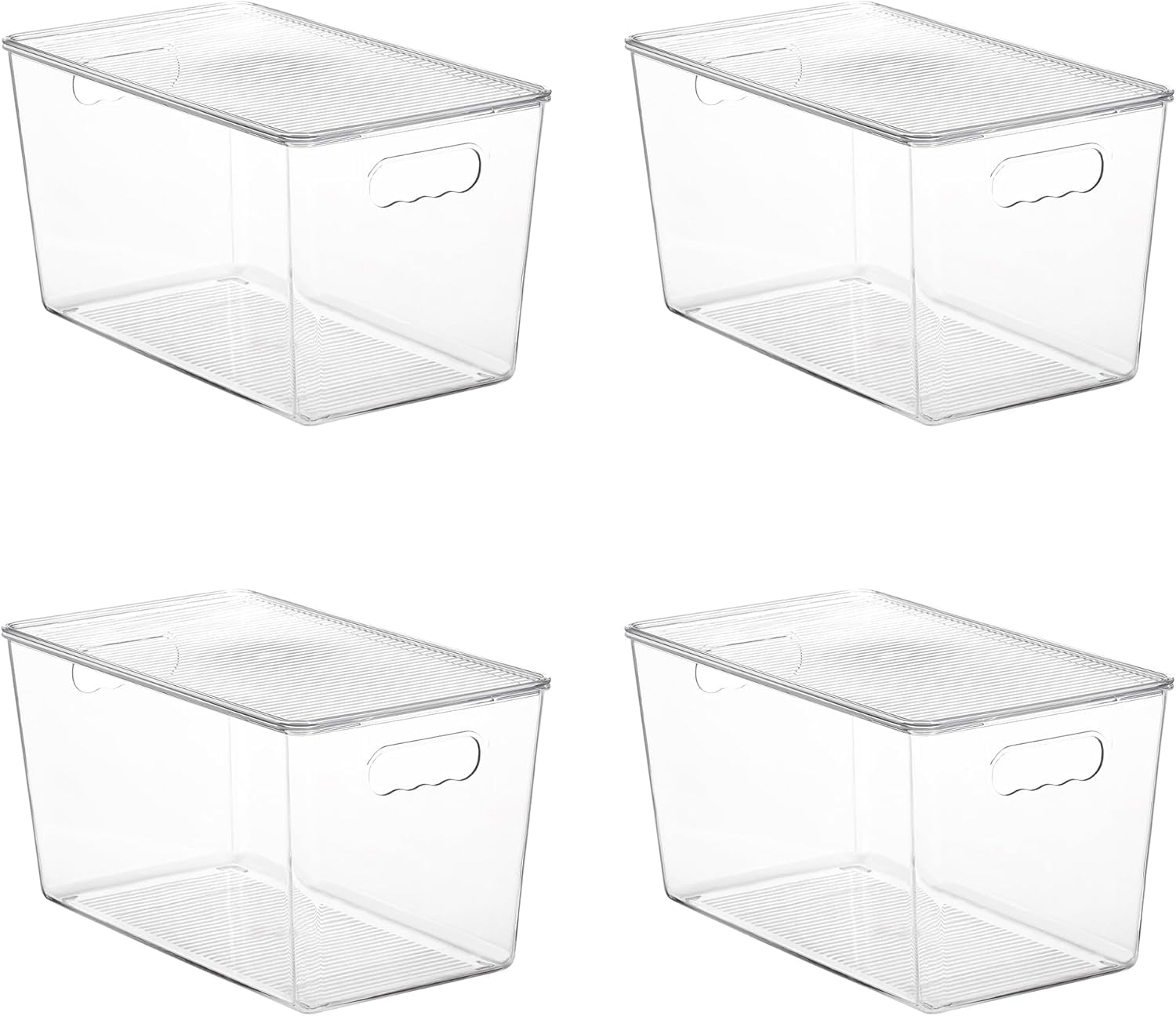 Clear Stackable Storage Bins with Lids, Large Plastic Containers with ...