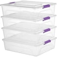 Clear Stackable Storage Bins with lid Storage Boxes Durable Plastic ...