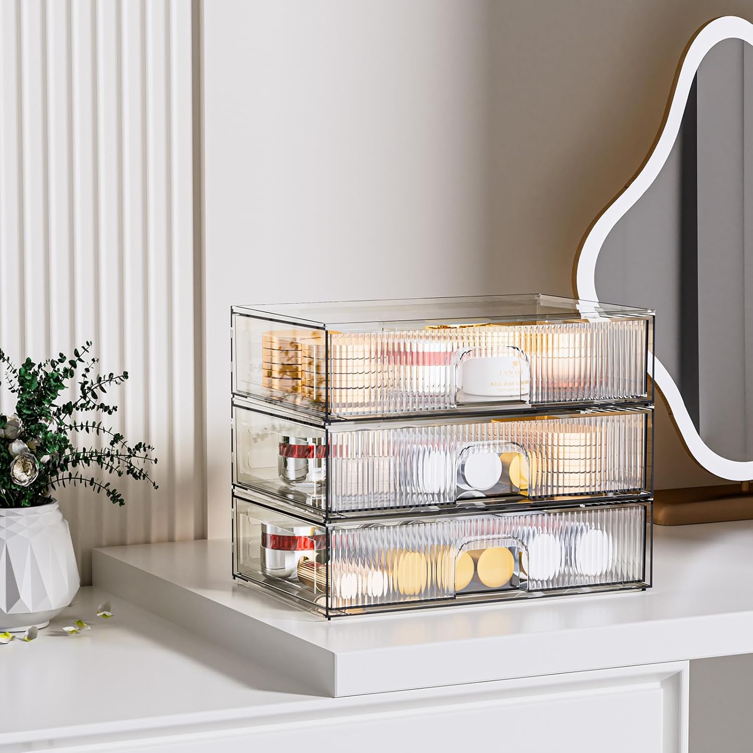 Clear Stackable Storage Drawers, Acrylic Drawers Makeup Organizer For ...