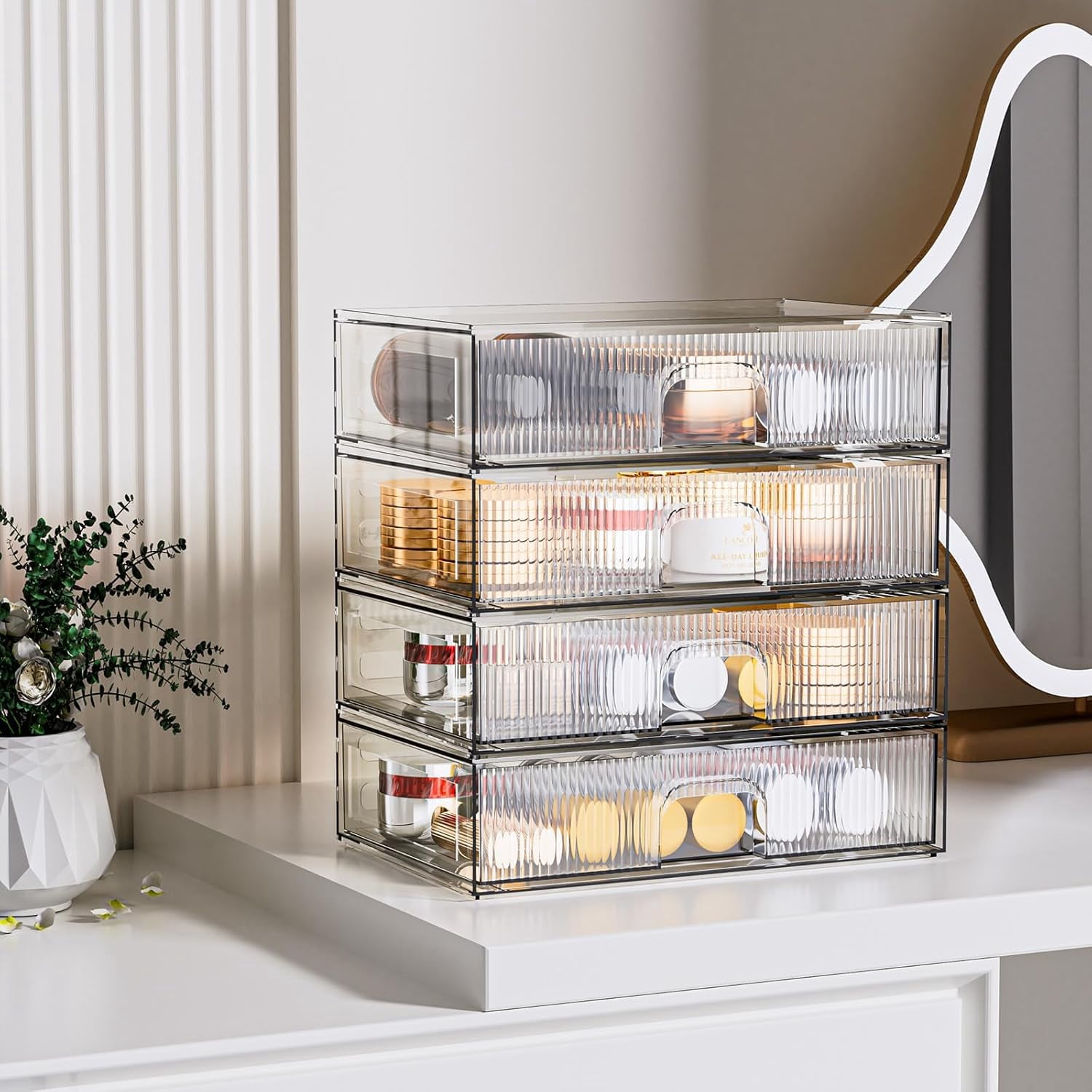 Clear Stackable Storage Drawers, Acrylic Drawers Makeup Organizer For ...