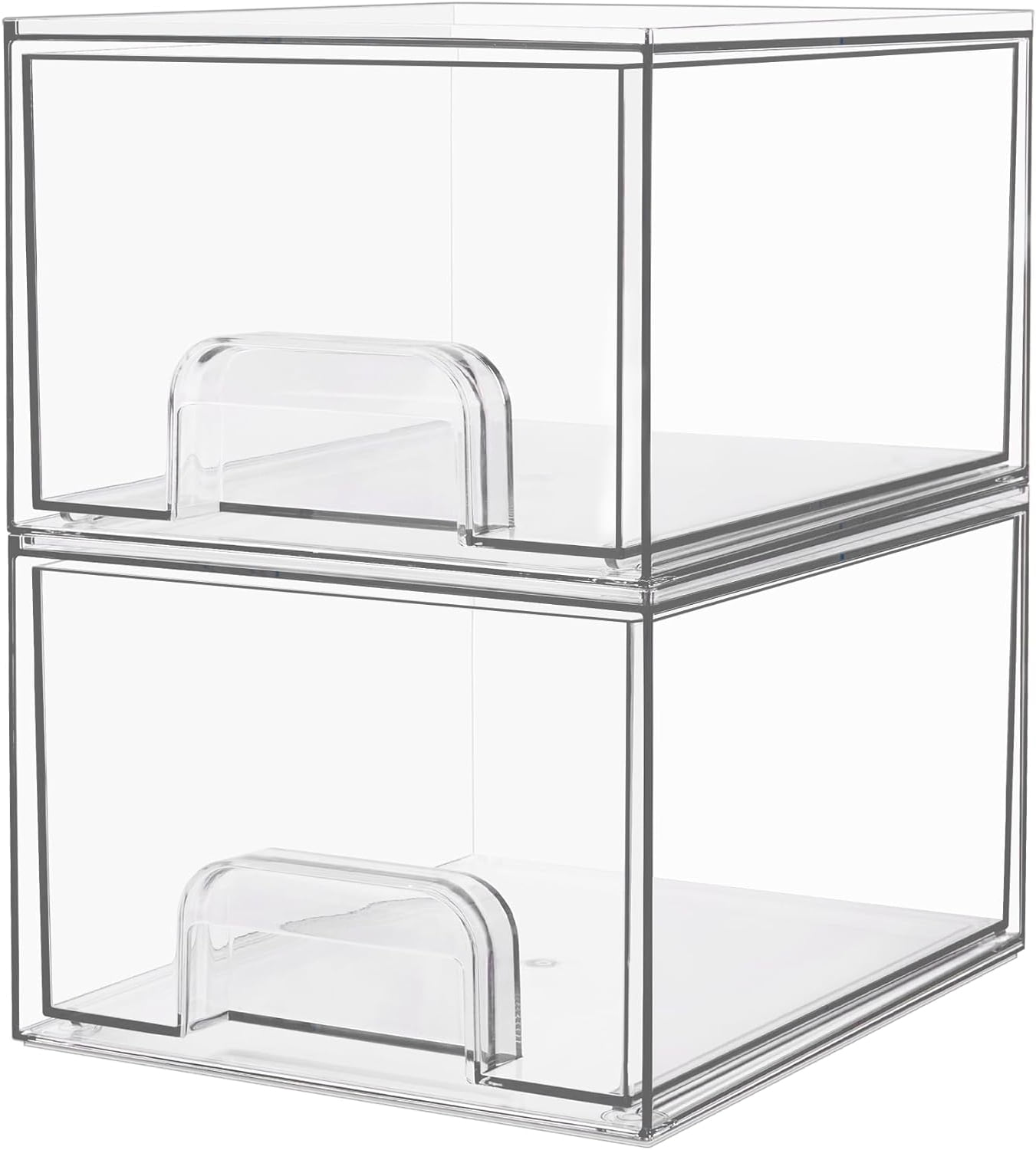 Clear Stackable Storage Drawers, Tall Acrylic Bathroom Makeup Organizer ...