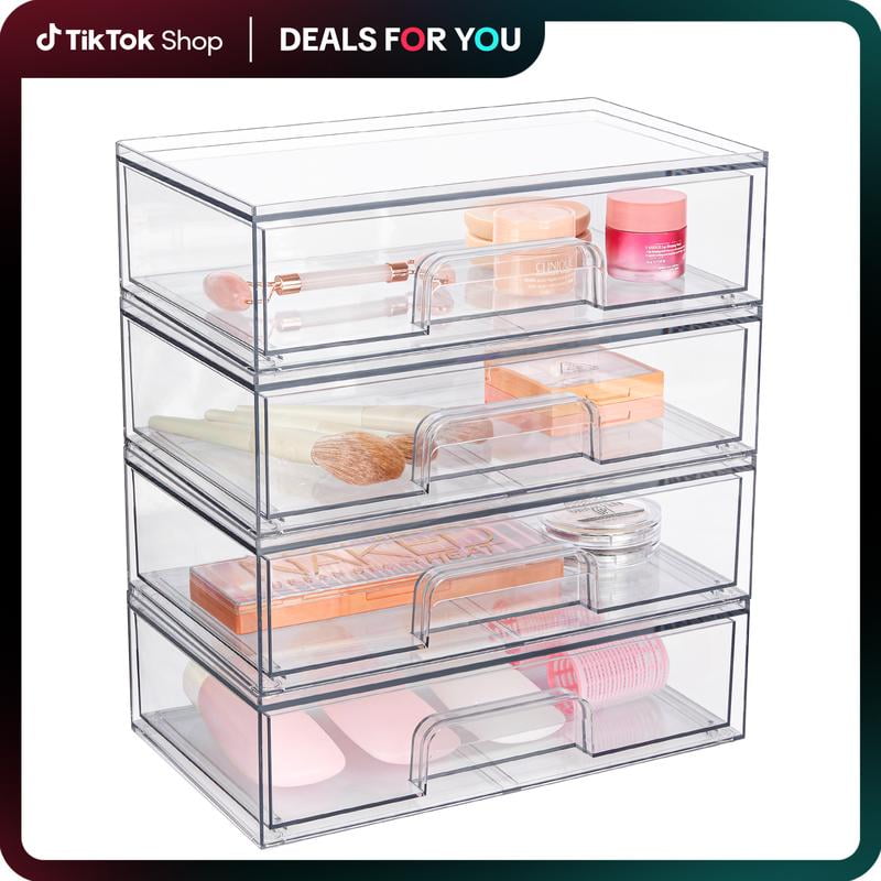 Clear Stackable Transparent Drawers Combo for Makeup Accessories ...