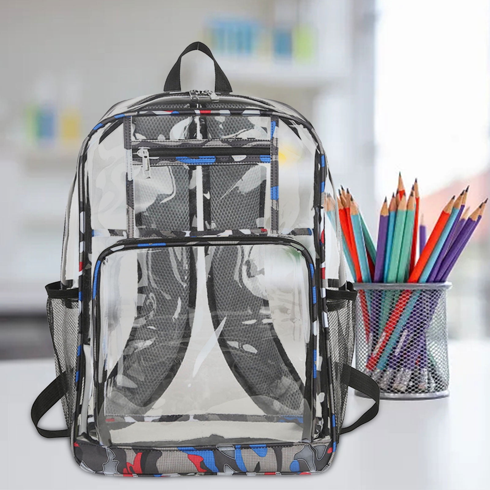 Clear Stadium Approved Transparent Backpack Large Capacity PVC Travel ...