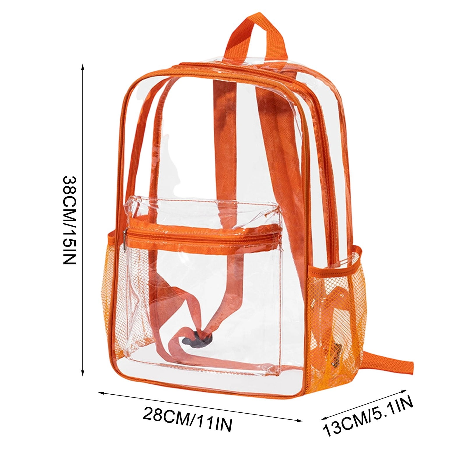 Clear Stadium Backpack - 11"x15"x5.1" Transparent Plastic Backpack with ...