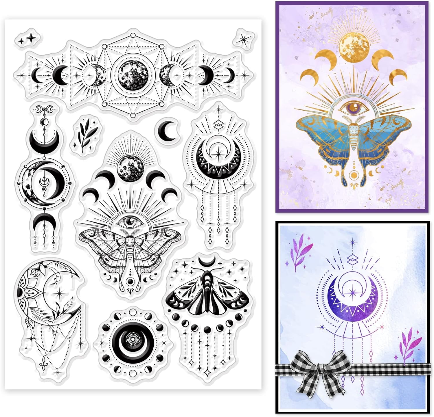 Clear Stamps Moon Phase Silicone Stamps Moon Dream Catcher Rubber ...