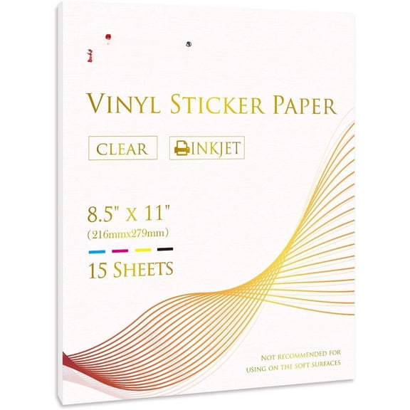 Printable Vinyl Sticker Paper for Inkjet Printers in Clear & White