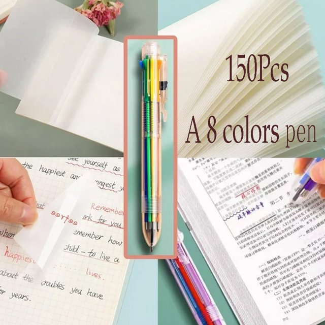 Clear Sticky Notes Transparent Self-Adhesive Post It Notes Paper with 8 ...