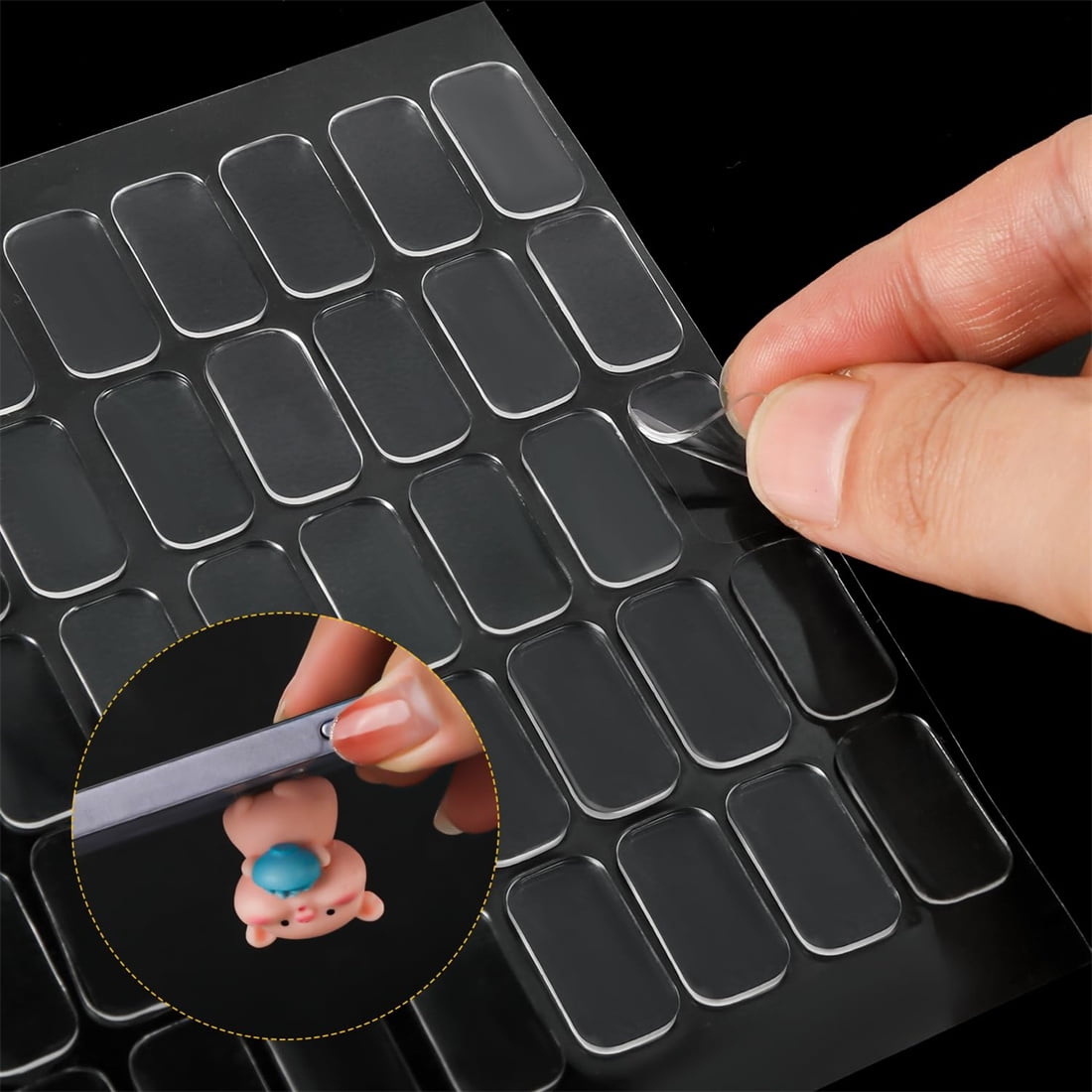 Clear Sticky Tack Putty,Removable Gel Glue Putty Double Sided Sticky ...