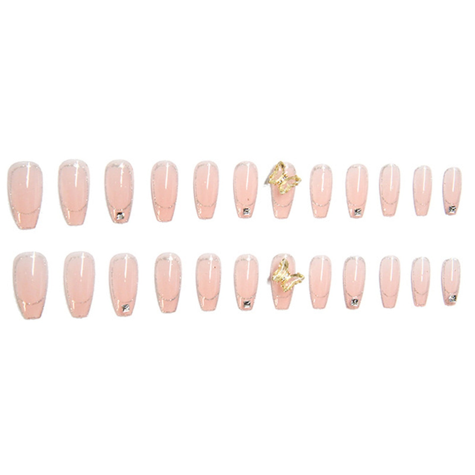 Clear Out Stock! Awwp Multi-Color 24X Fake Nail Pieces 1X Glue Crystal ...