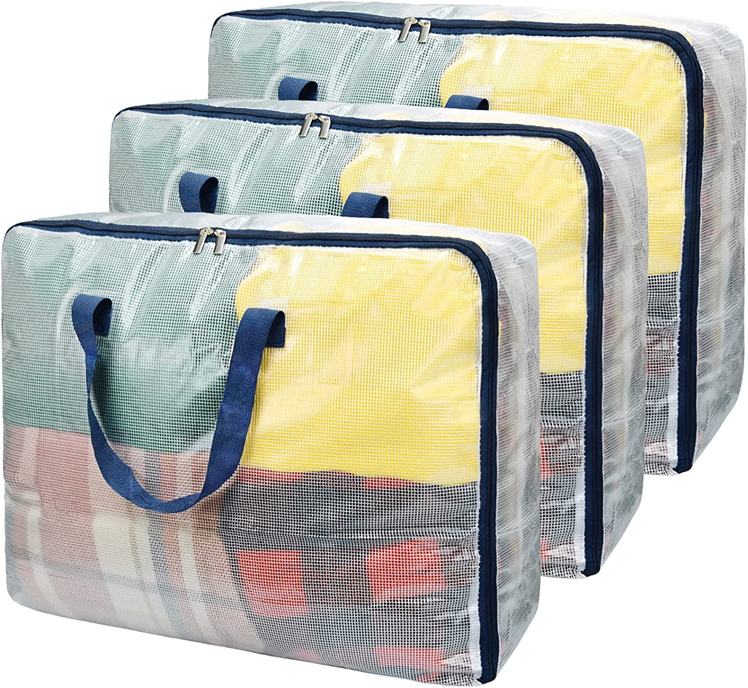 Clear Storage Bags with Zipper, 75L Extra Large Capacity - Closet ...