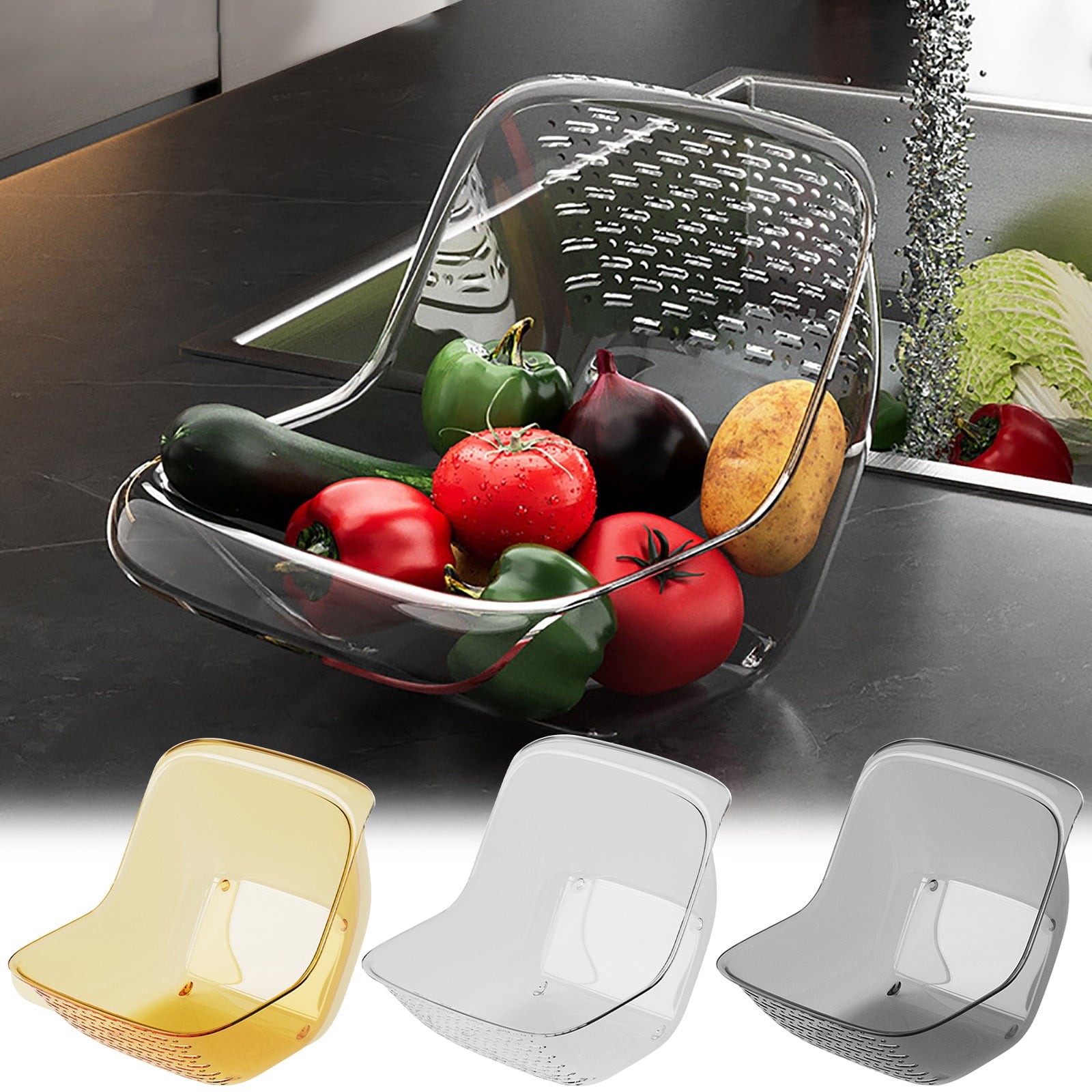 Clear Storage Basket, Draining Dishwasher Basket, Waterproof Plastic ...