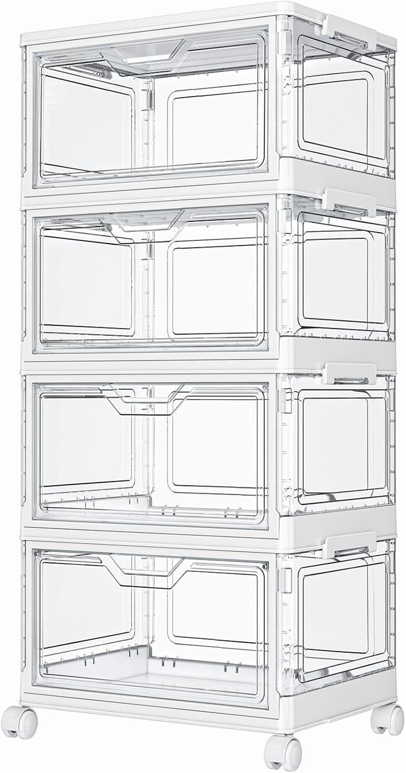 Clear Storage Bin with Lid 4 Pack 【Stackable & Sturdy】 Plastic ...
