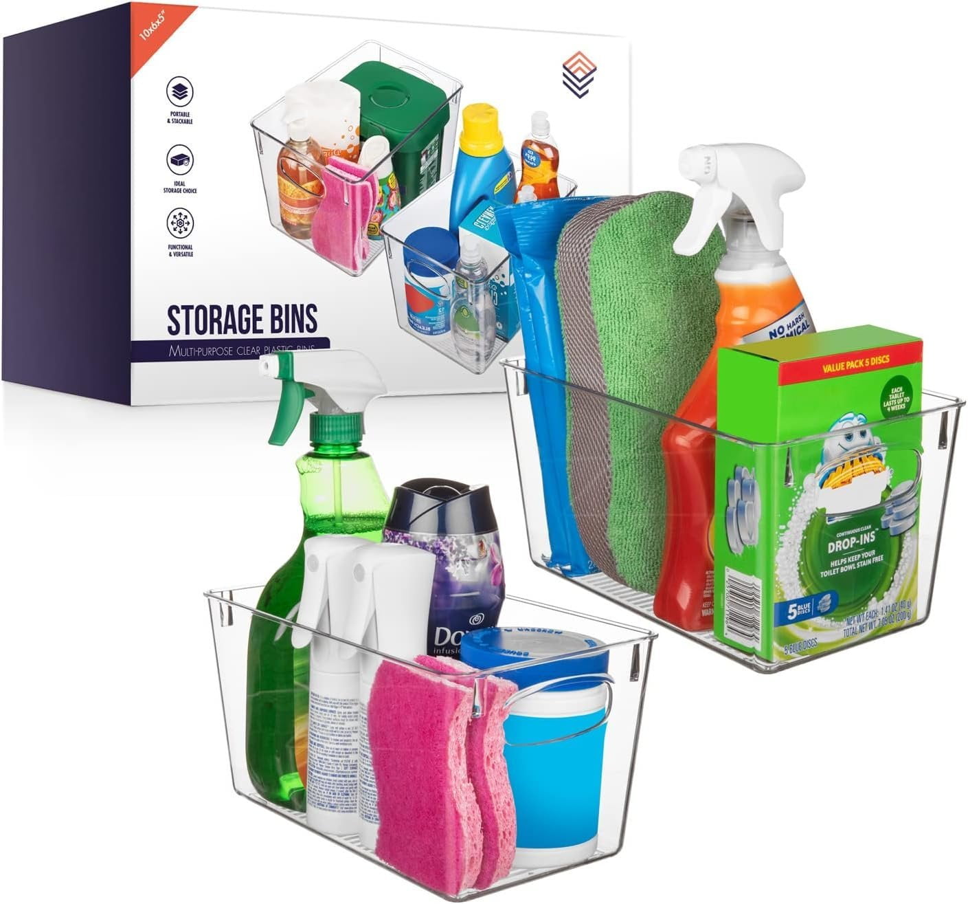 Clear Storage Bins - Kitchen Organization and Storage or Pantry Storage ...