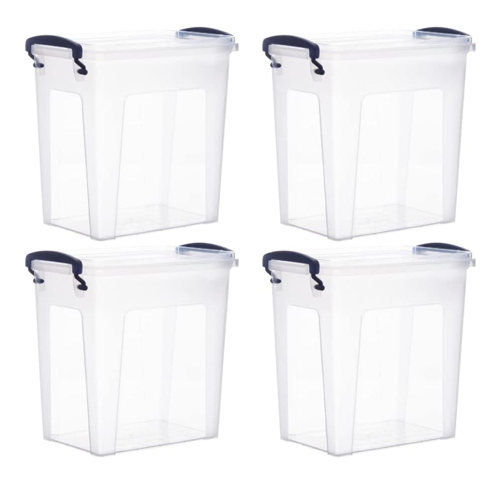 Clear Storage Bins with Lids, Stackable Deep Storage Boxes with Latches ...