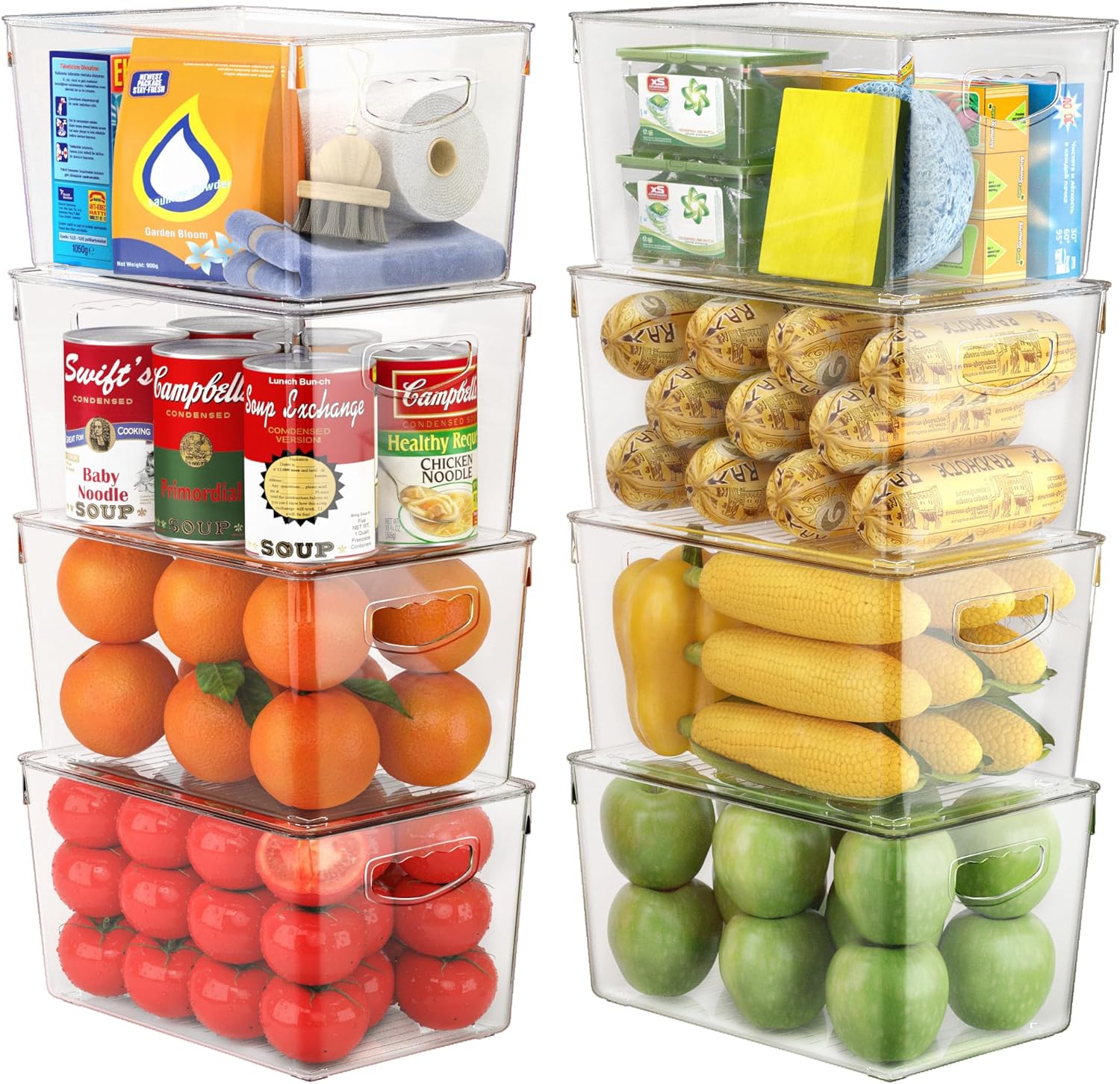 Clear Storage Bins with Lids Stackable - Large Plastic Containers for ...
