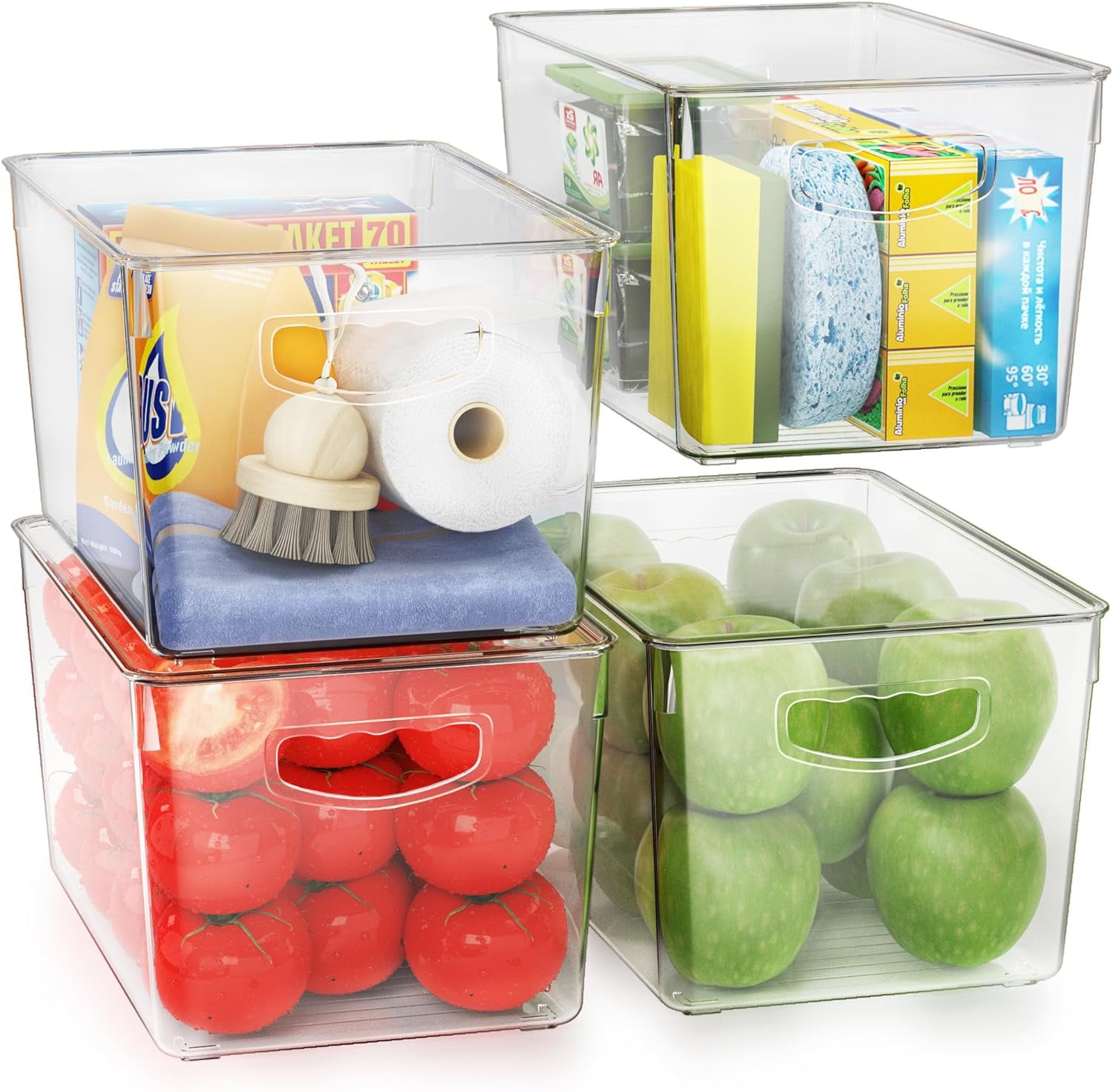 Clear Storage Bins with Lids Stackable - Large Plastic Containers for ...