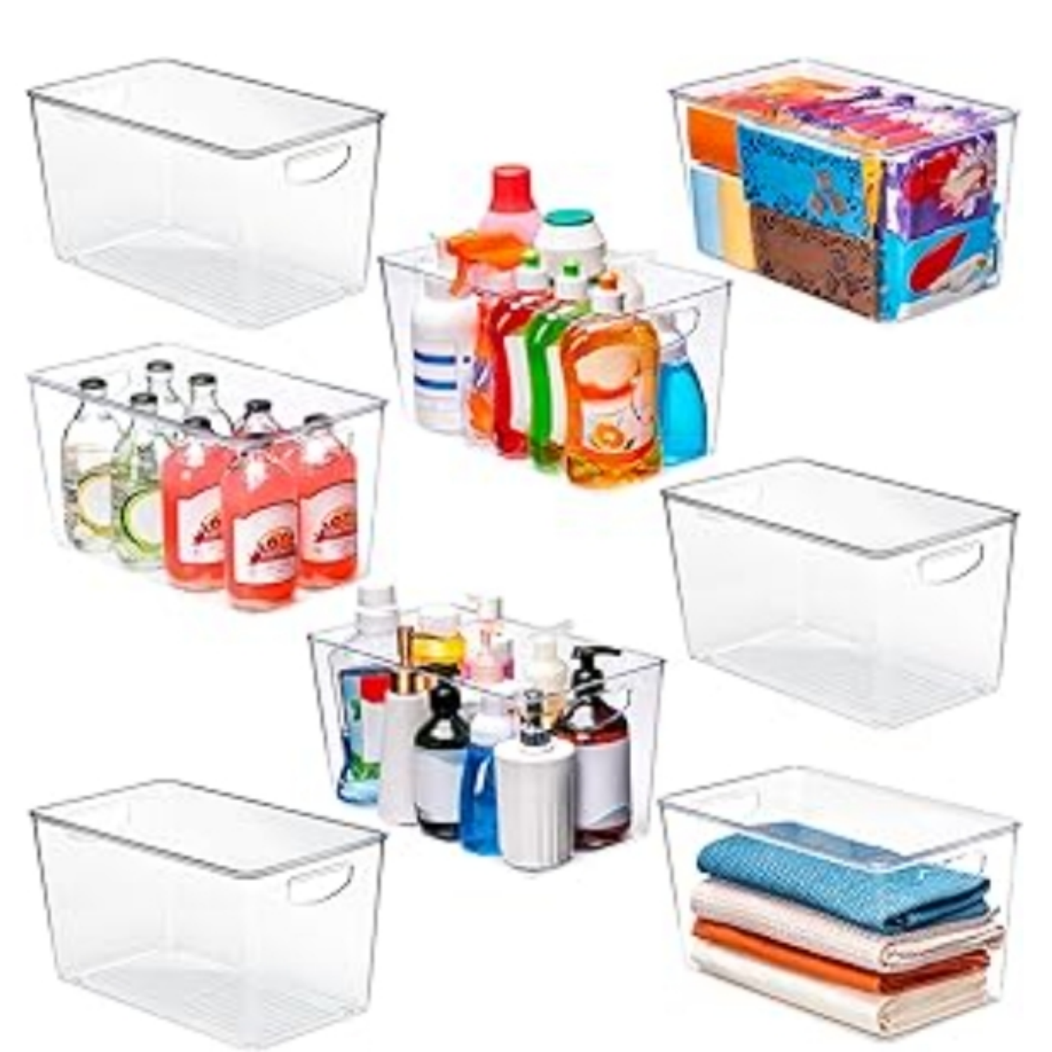 Clear Storage Bins with Lids Stackable - XLarge Plastic Containers for ...