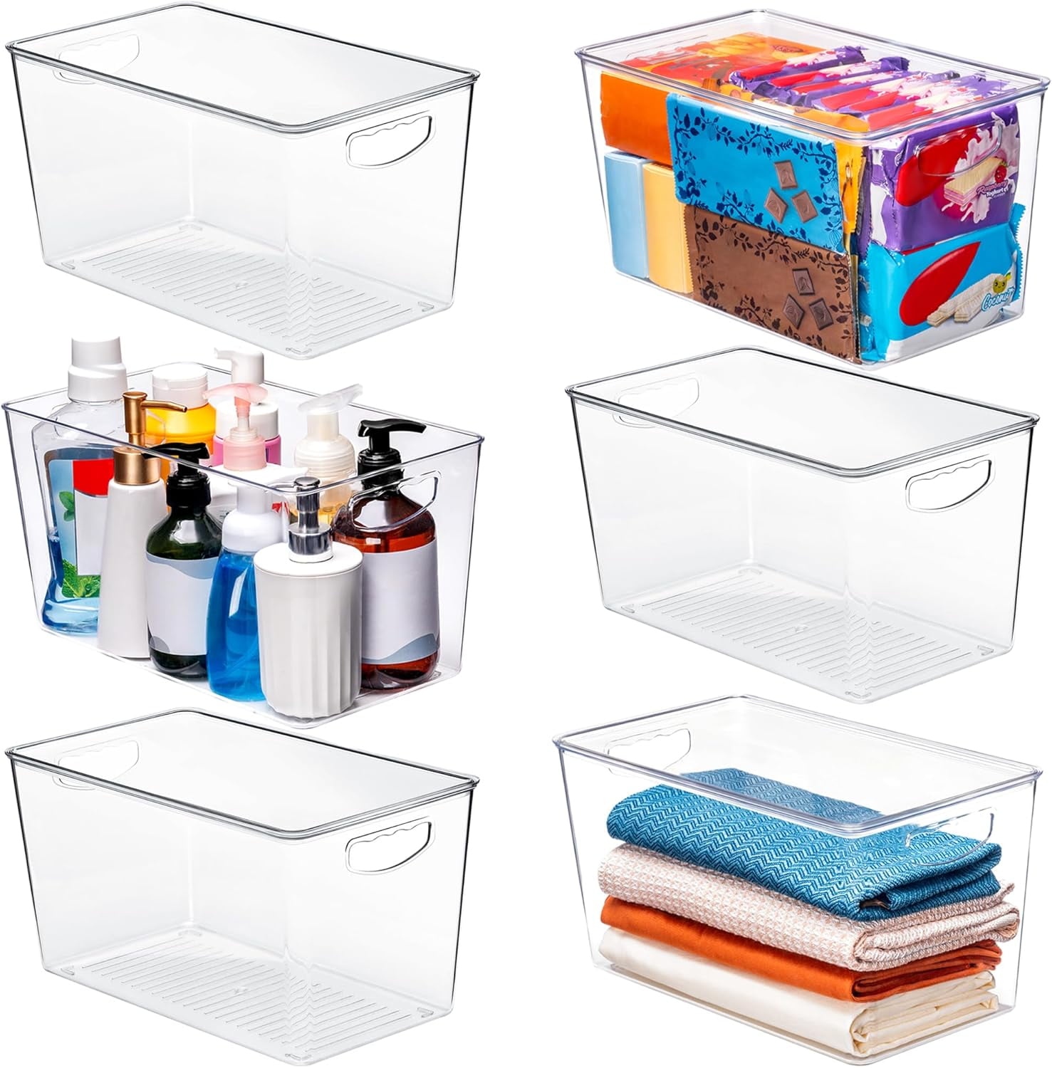 Clear Storage Bins with Lids Stackable - XLarge Plastic Containers for ...