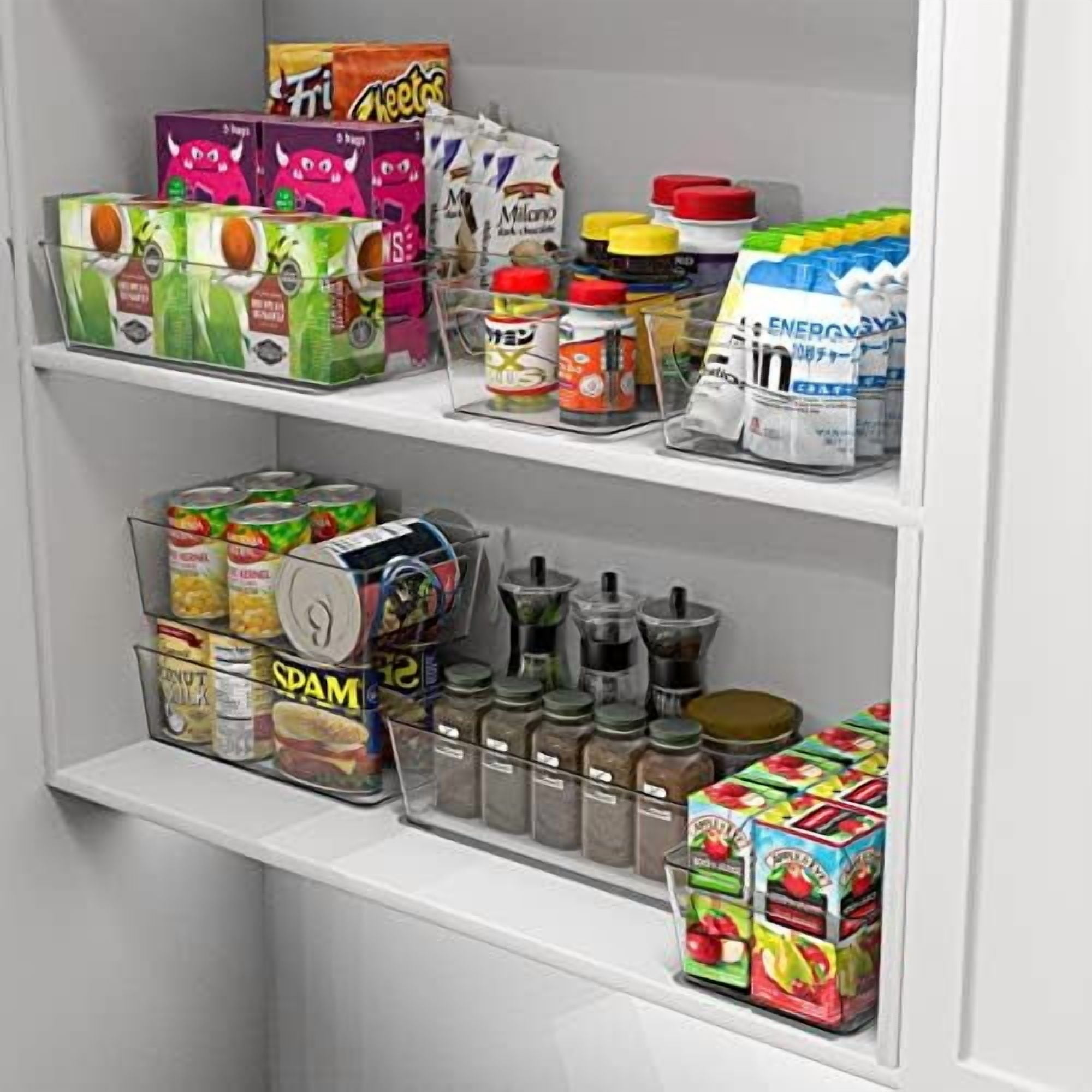 Clear Storage Bins Organizer for Freezer / Fridge / Pantry, 12'' x 6.2 ...