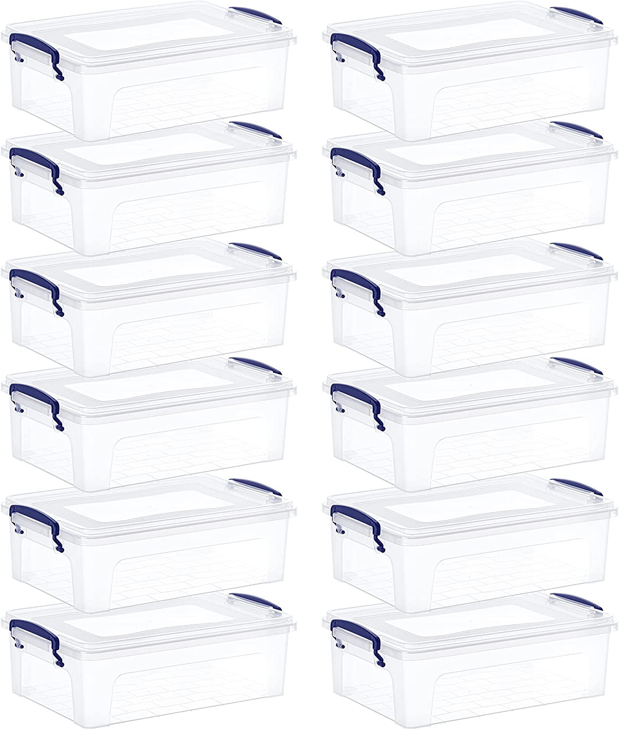 Clear Storage Bins with Lids, Small Stackable Storage Boxes with ...