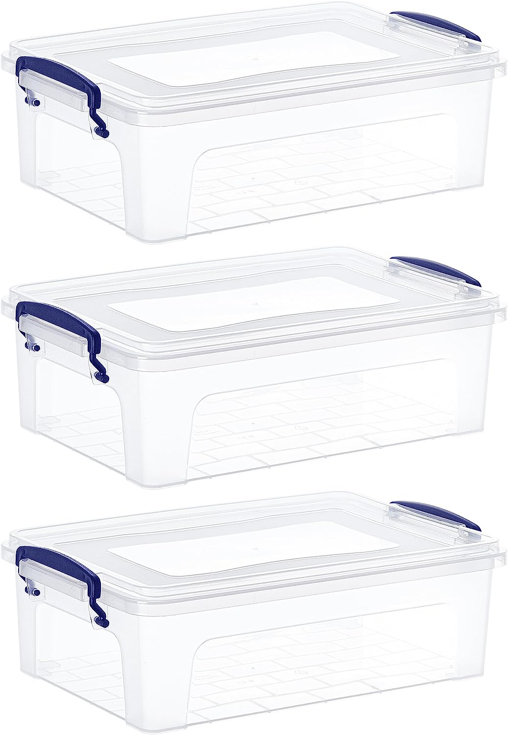 Clear Storage Bins with Lids, Small Stackable Storage Boxes with ...